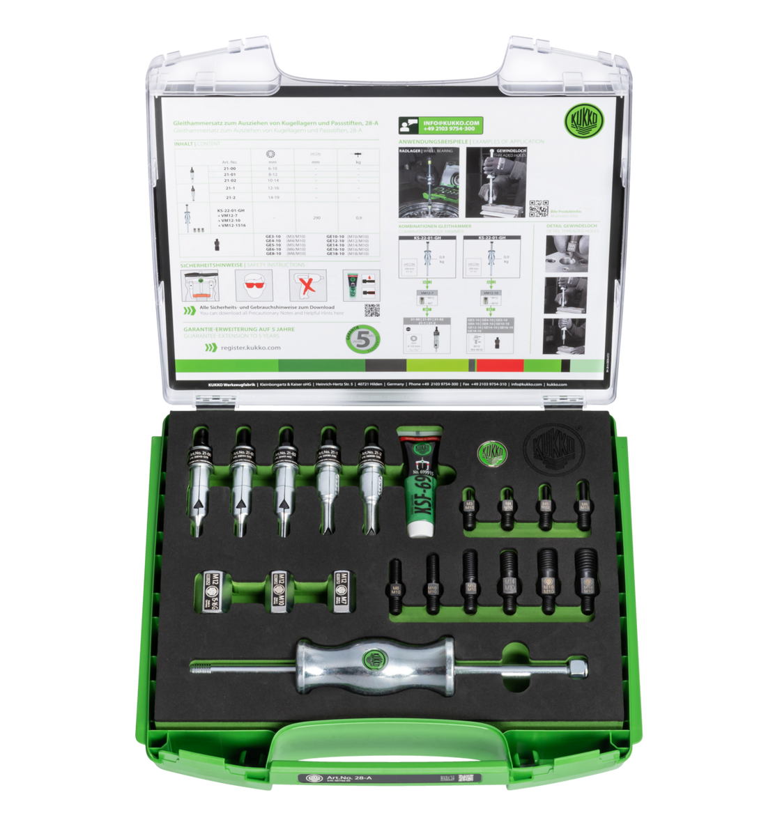 Kukko 28-A 19pc. Internal Bearing Puller and Dowel Pin Extractor Set ...